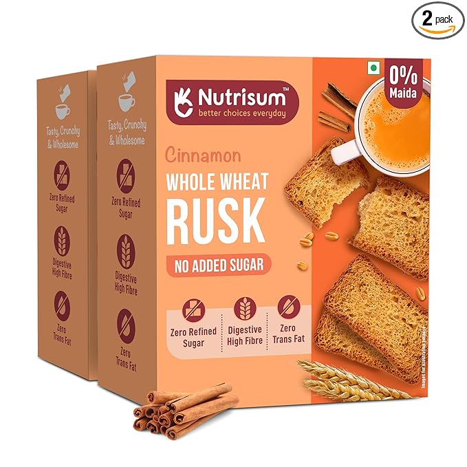 Cinnamon Whole Wheat Rusk | Pack of 2 – Nutrisum
